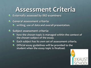 Extended essay overview | PPTX