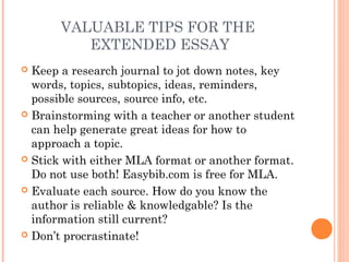 Extended essay resources | PPT