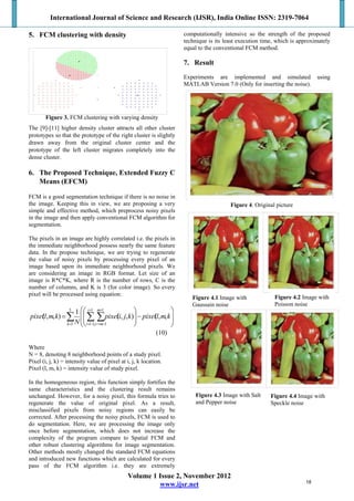 Extended fuzzy c means clustering algorithm in segmentation of noisy images | PDF