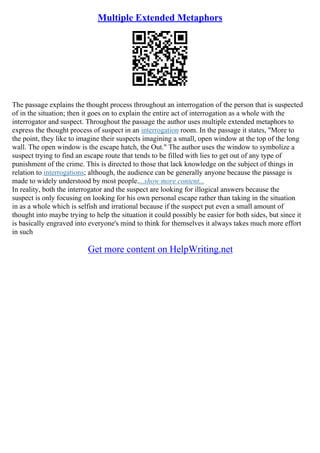 Extended Metaphor Essay | PDF