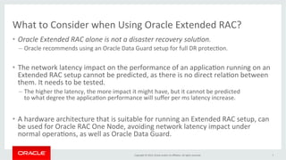 Oracle RAC on Extended Distance Clusters - Customer Examples | PPT