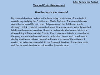 A04 - Review The Project - Extended Project Evaluation | PPTX