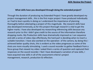 A04 - Review The Project - Extended Project Evaluation | PPTX | Video ...