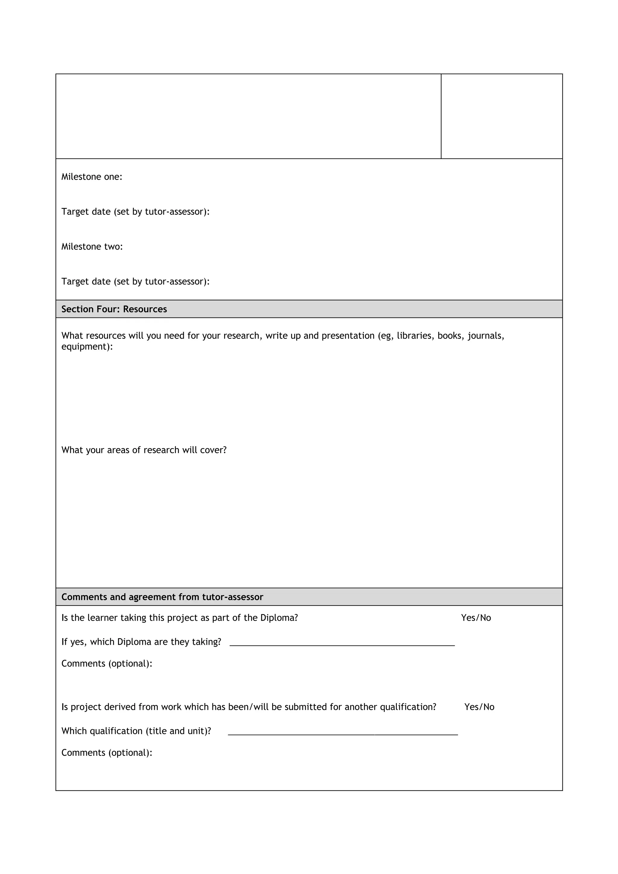 Extended project proposal form | DOC | Educational Assessment | Education