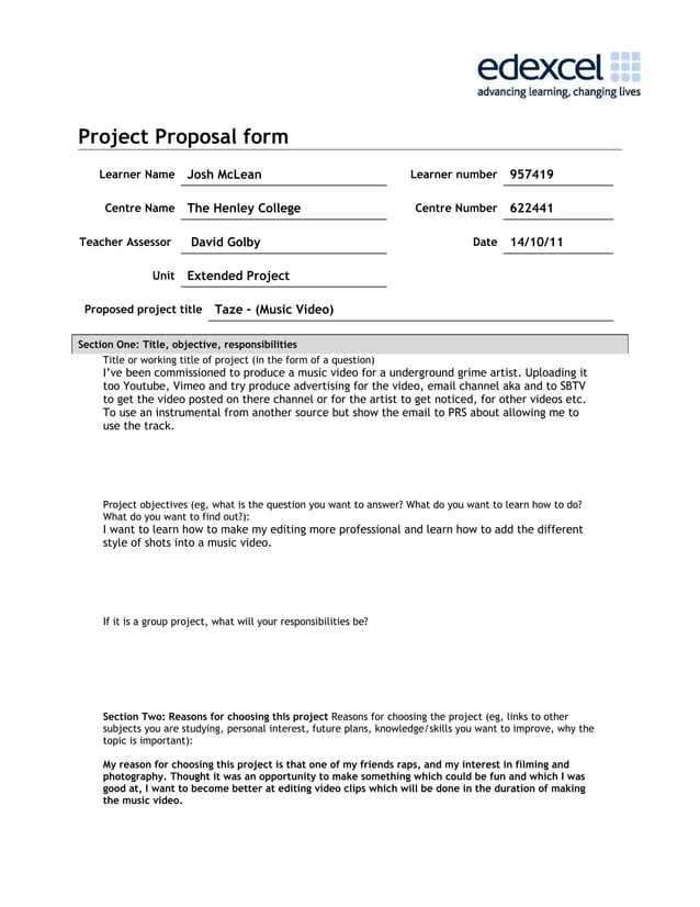 Extended project proposal form final | DOC