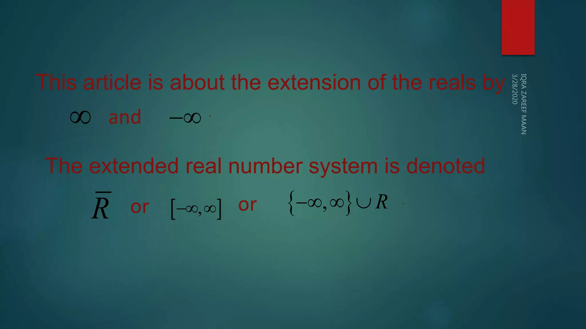 Extended real numbers | PPT
