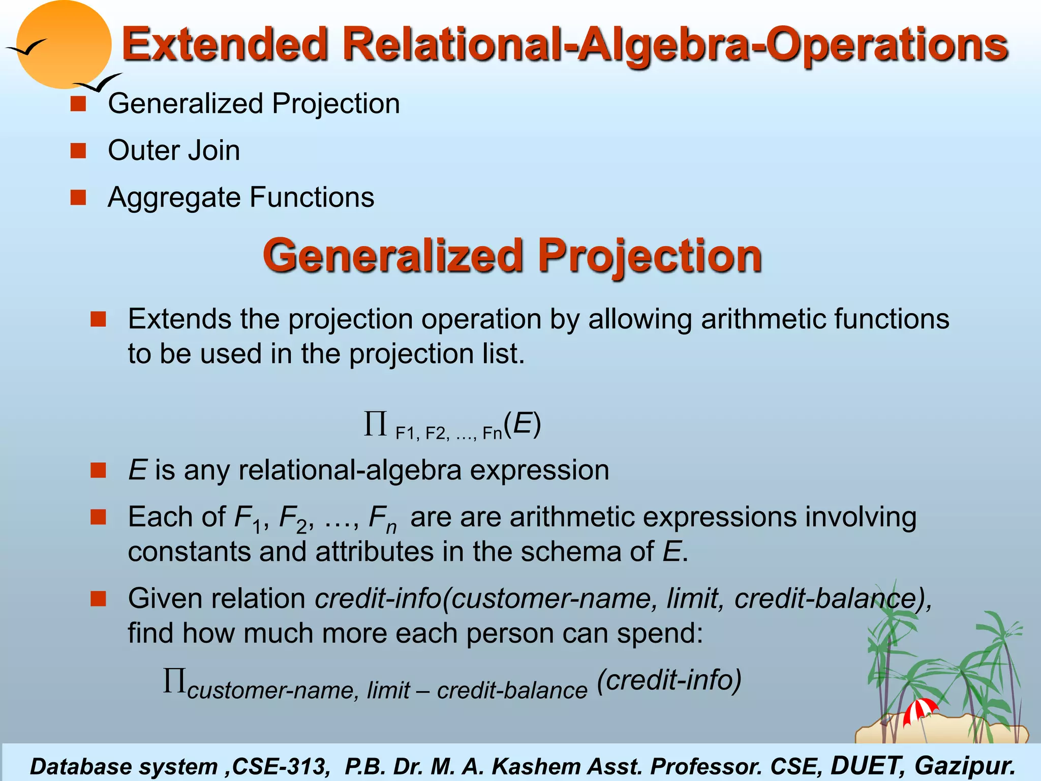 Extended relational algebra | PPTX