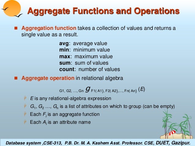Extended relational algebra