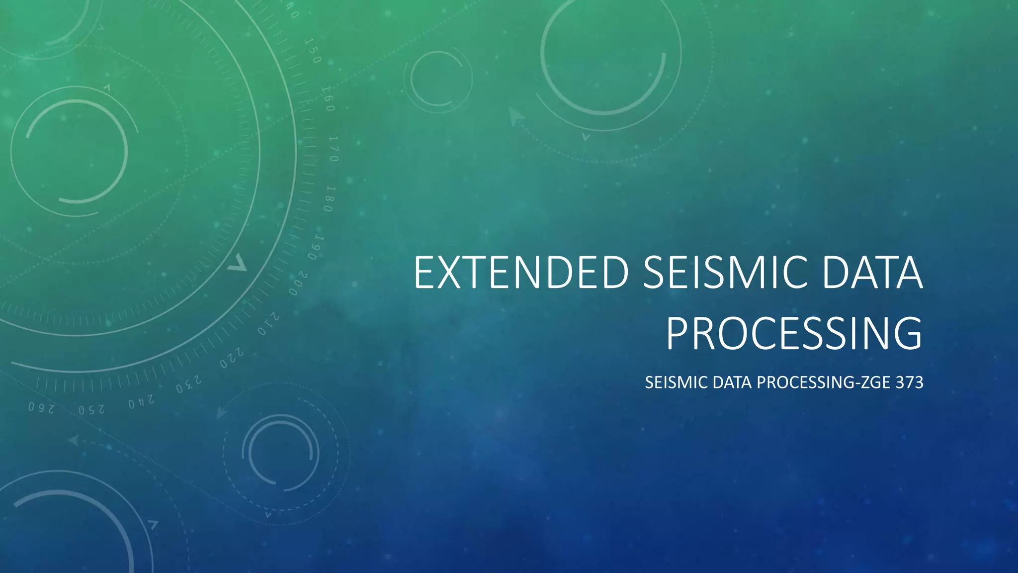 Extended seismic data processing lec25, fk filtering | PPTX