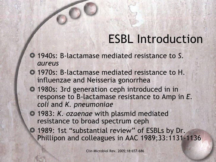 Extended Spectrum Beta Lactamases Esbl
