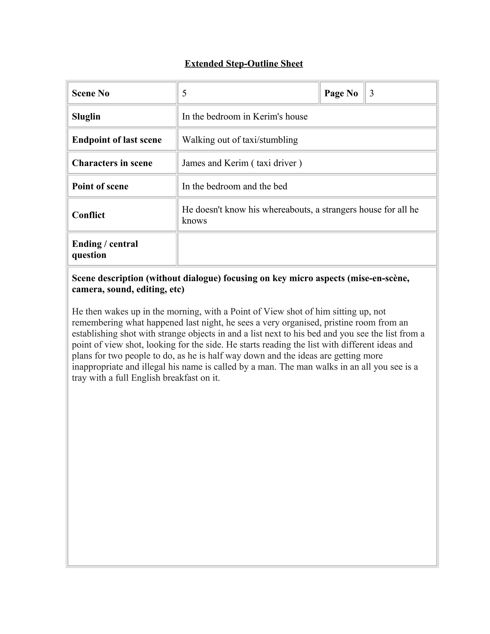 Extended step outline sheet - scene 5 | PDF