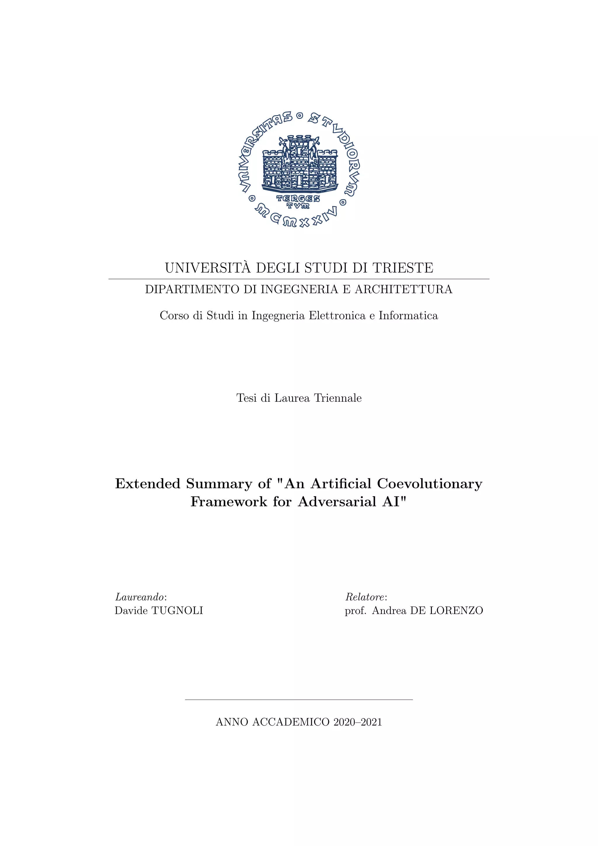 Extended Summary of Extended Summary of