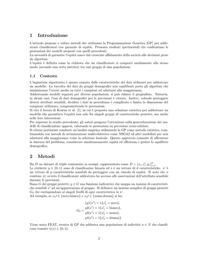 Extended Summary of "Genetic Programming Approaches To Learning Fair Classifiers" | PDF | Free ...