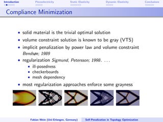 Self-Penalization in Topology Optimization | PDF