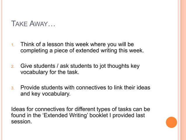 Extended writing presentation | PPTX