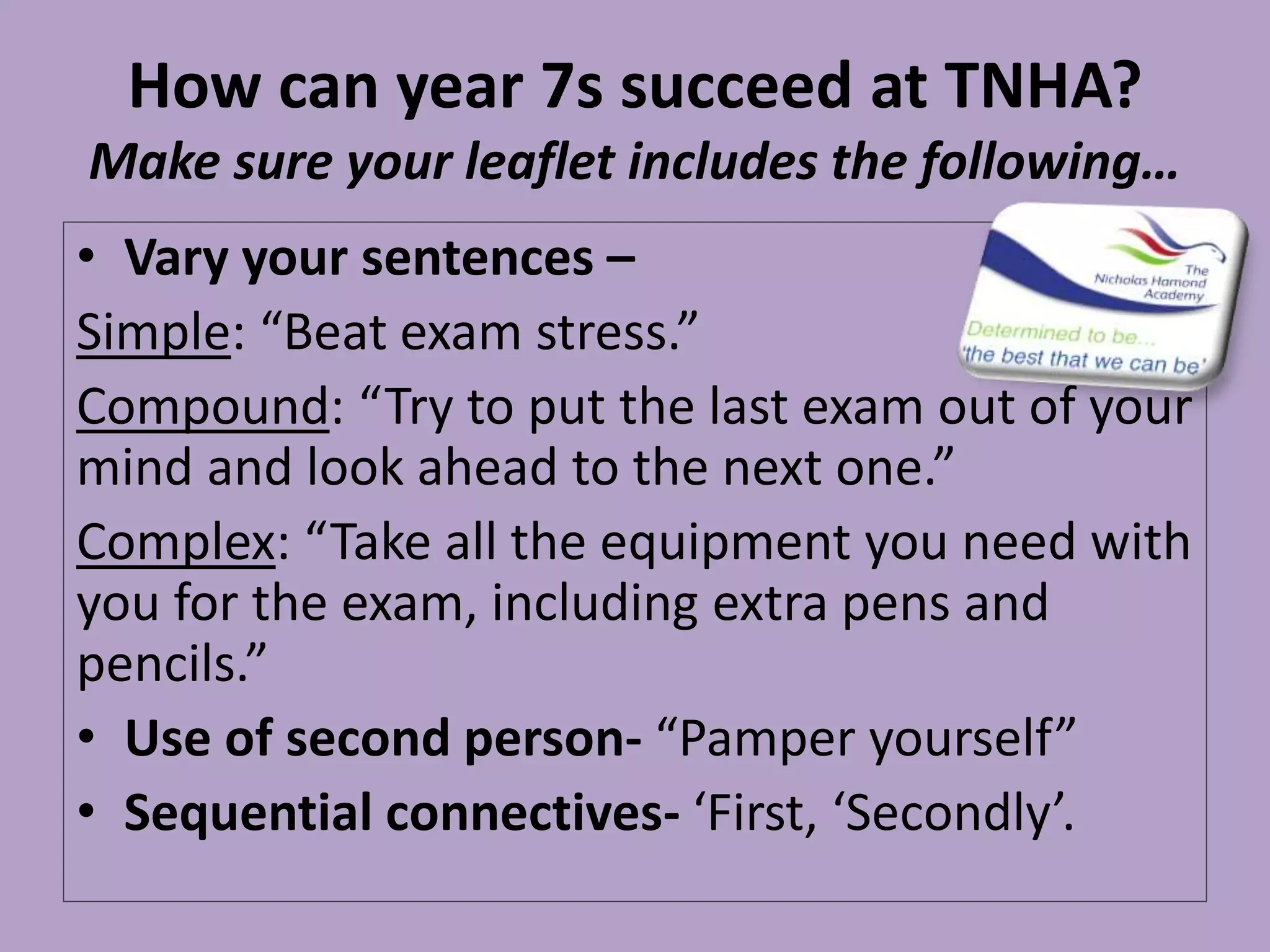 Extended writing task advise yr11 | PPT