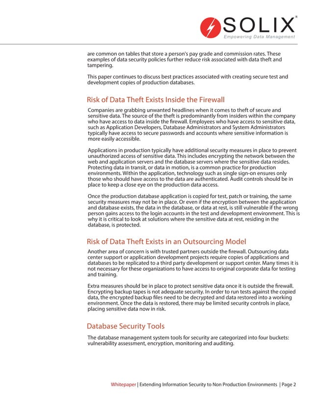 Extending Information Security To Non Production Environments Pdf