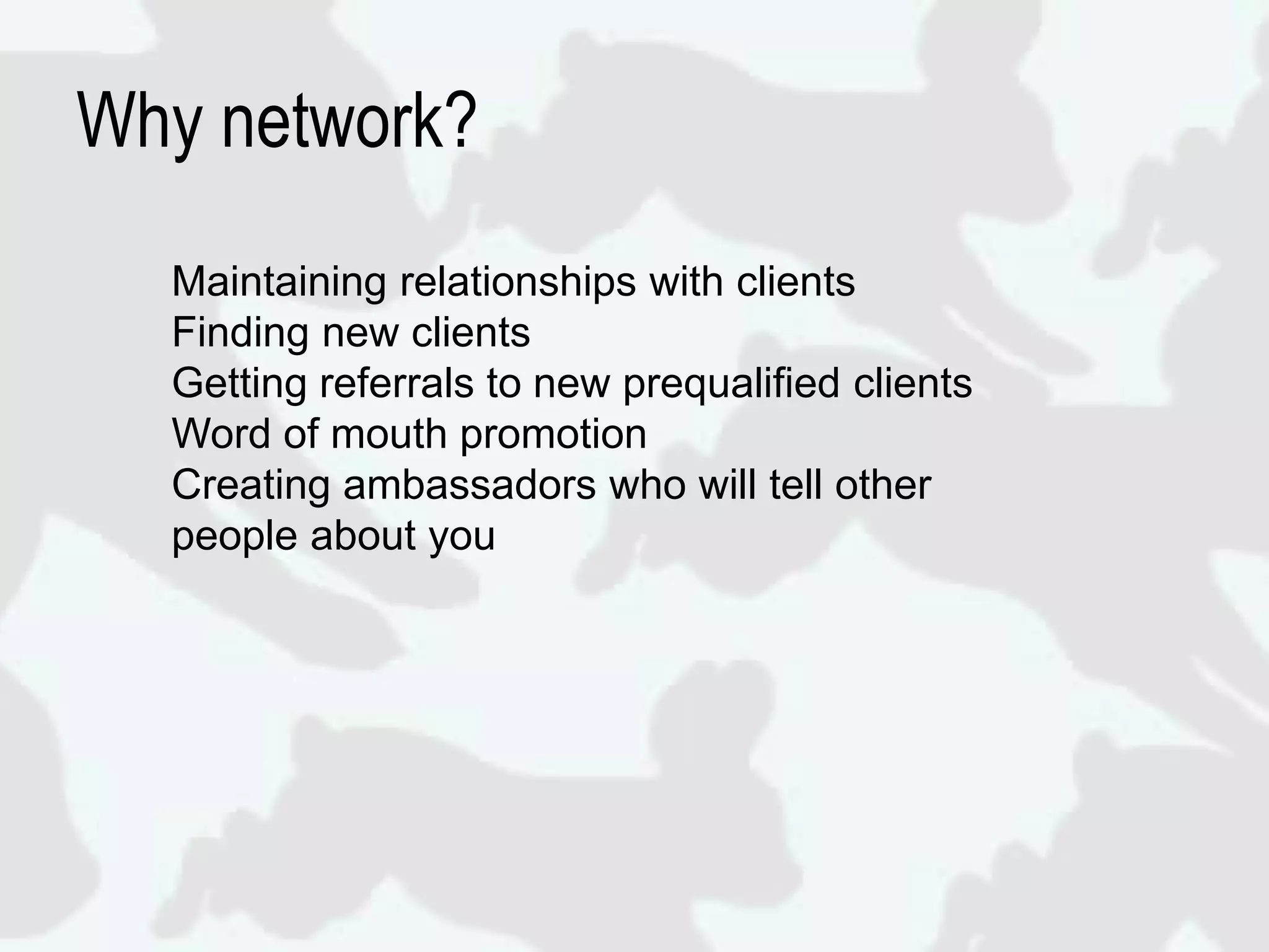 Making contacts and building relationships | PPT