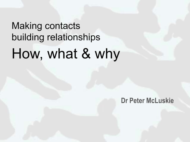 Making contacts and building relationships | PPT