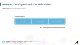 Extending CloudStack To Deliver a Multi Availability Zone Public Cloud | PDF