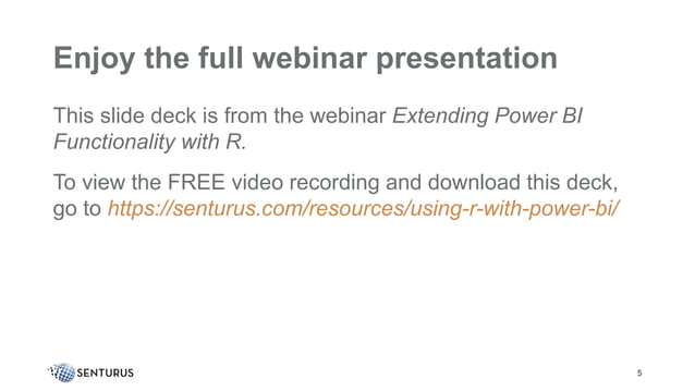 Extending Power BI Functionality with R | PPT