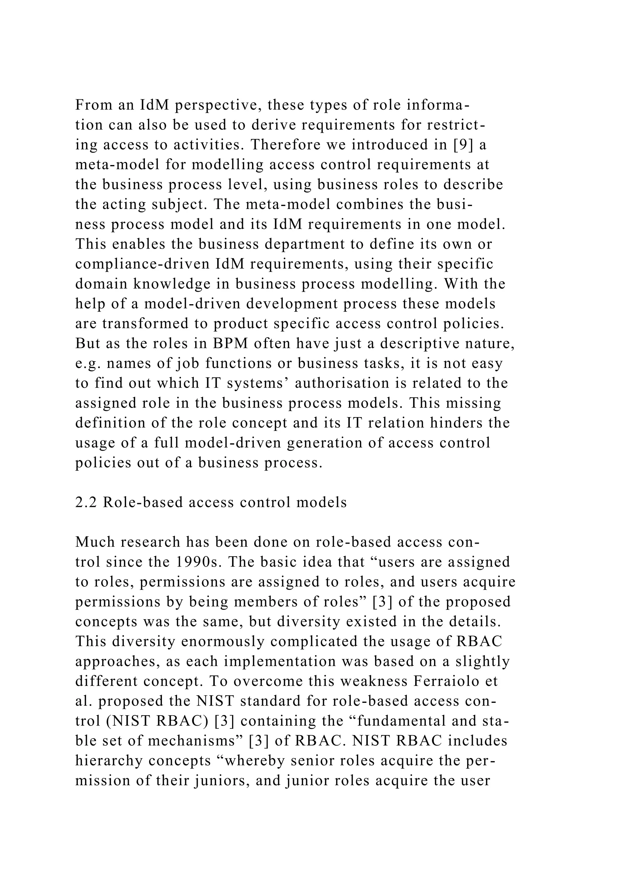Extending Role Based Access Control For Business Usageheik Docx