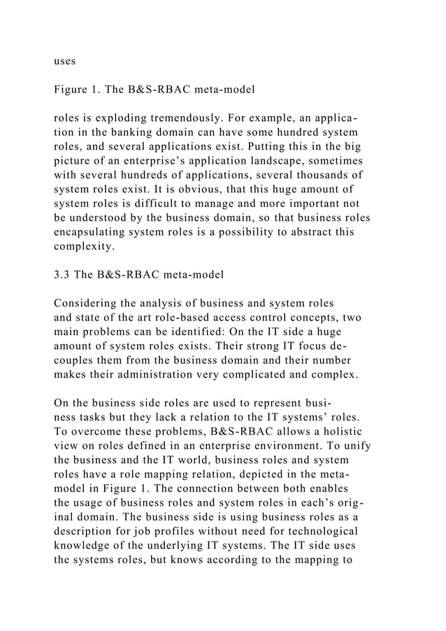 Extending Role Based Access Control For Business Usageheik Docx