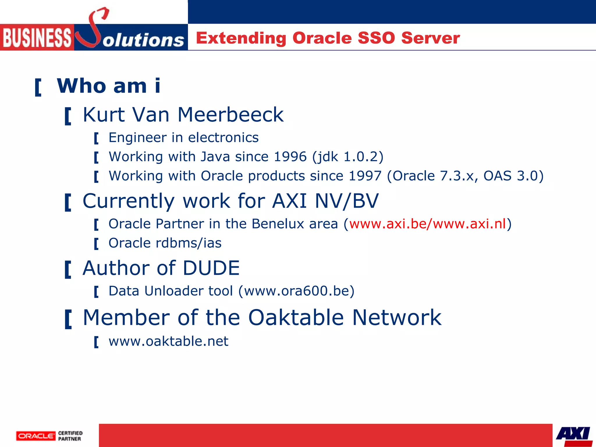 Extending Oracle Sso Ppt
