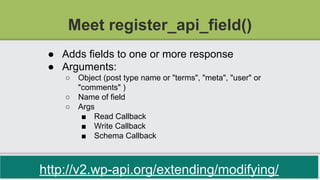 Extending the WordPress REST API - Josh Pollock | PPT