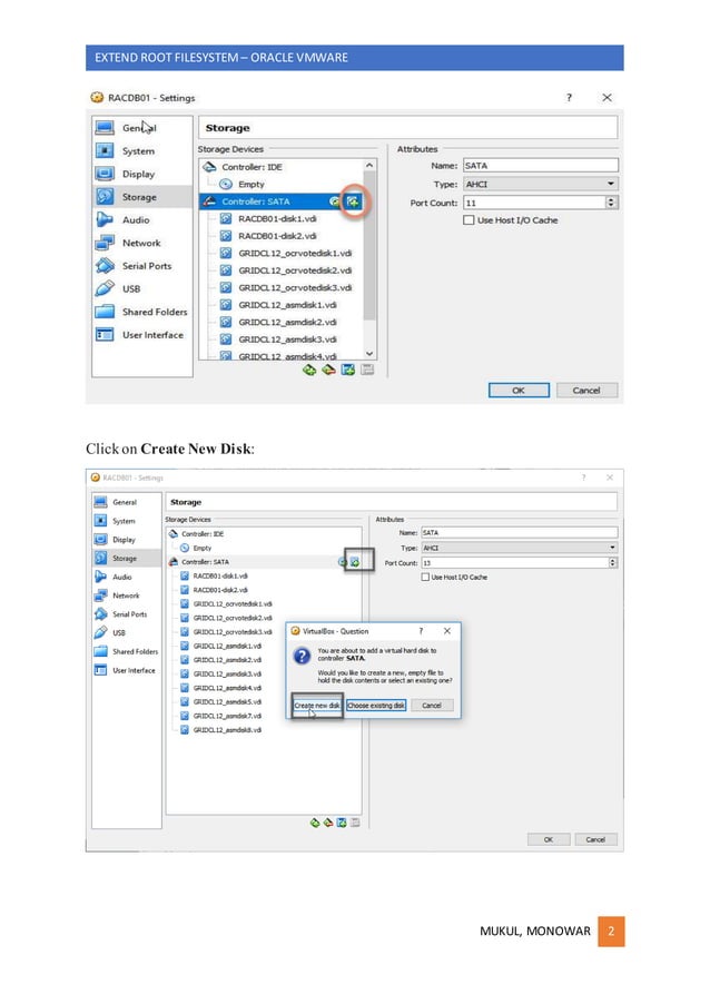 Extend rootfile system Oracle Vmware | PDF