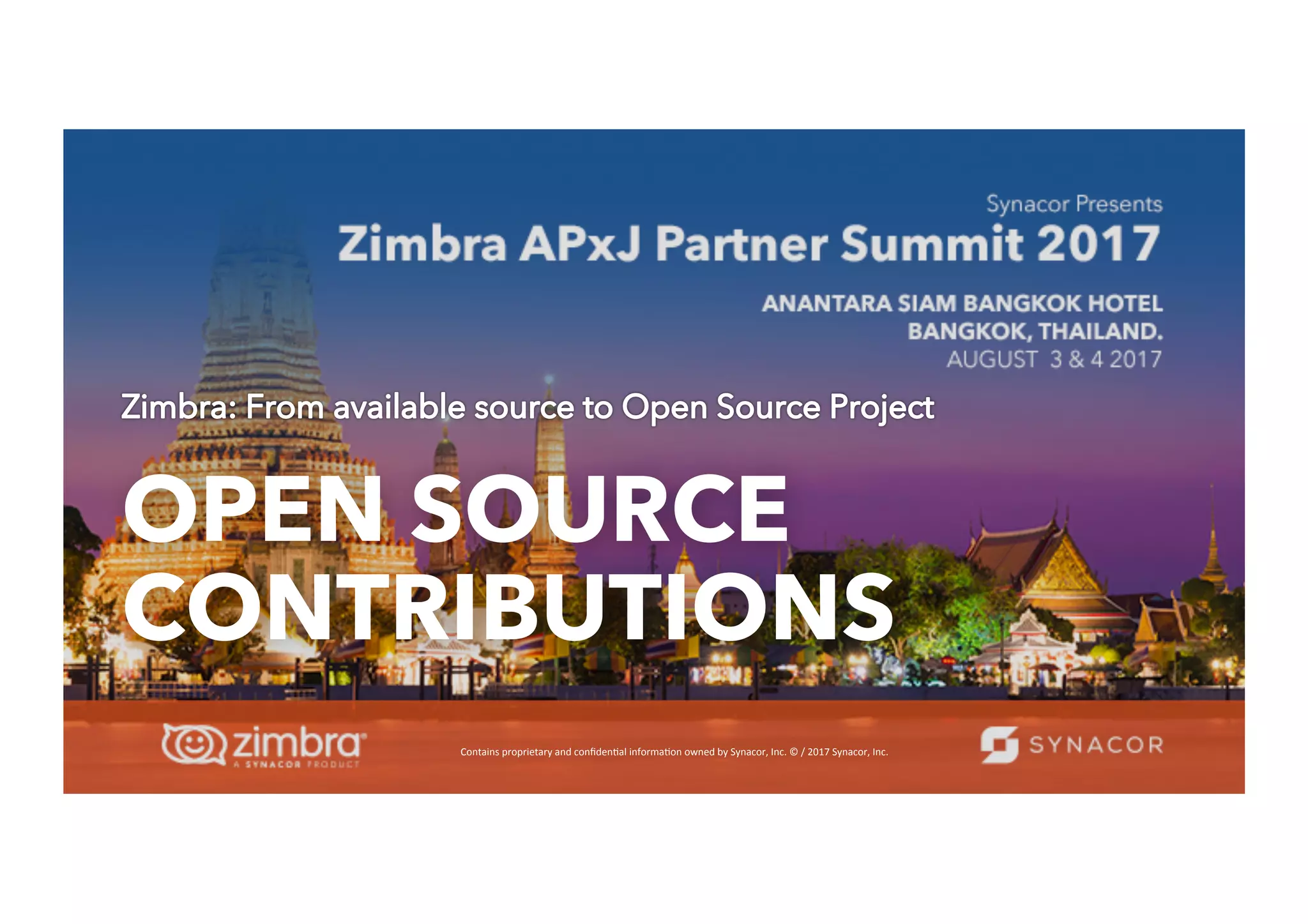 Zimbra APxJ Partner Summit 2017 - Extensibility Zimlet | PDF