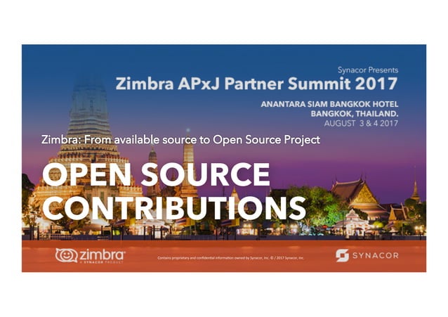 Zimbra APxJ Partner Summit 2017 - Extensibility Zimlet | PDF