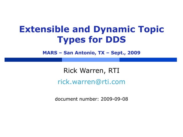 Extensible and Dynamic Topic Types For DDS (out of date) | PPT | Programming Languages | Computing