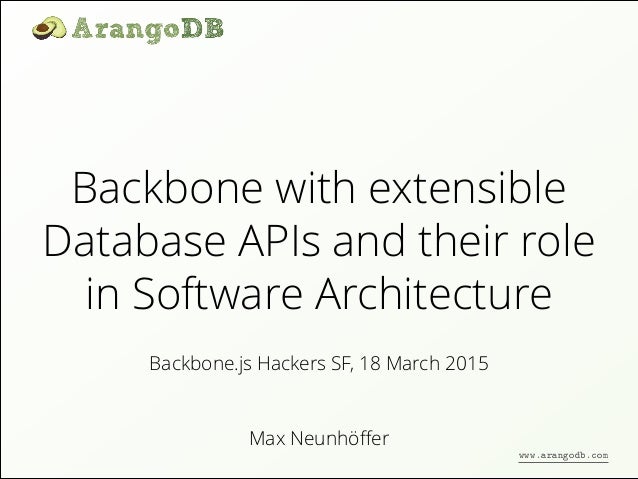 Backbone Using Extensible Database Apis Over