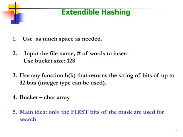 Extensible hashing | PPT