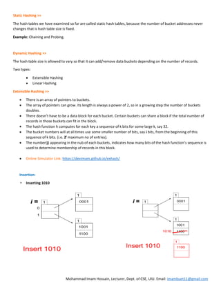 DBMS 9 | Extendible Hashing | PDF