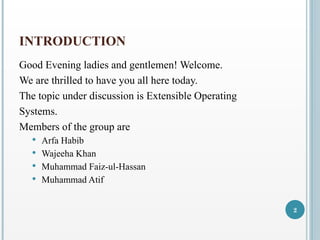 Extensible Operating Systems Slides university | PPT