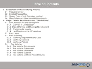 Extension Cord Manufacturing Plant Project Report 2021-2026 PPT ...