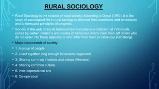 Basic concepts in rural Sociology & psychology & Their relevance in ...