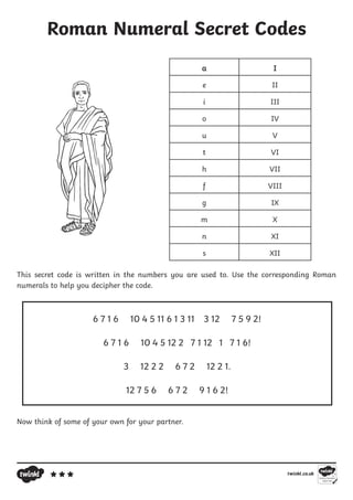 Extension activities roman numerals | PDF