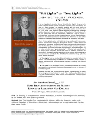 Extension Activity- First Great Awakening | PDF | Christianity ...