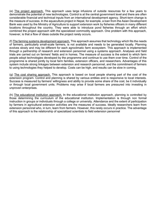 Extension Approaches.docx | Agriculture | Industries