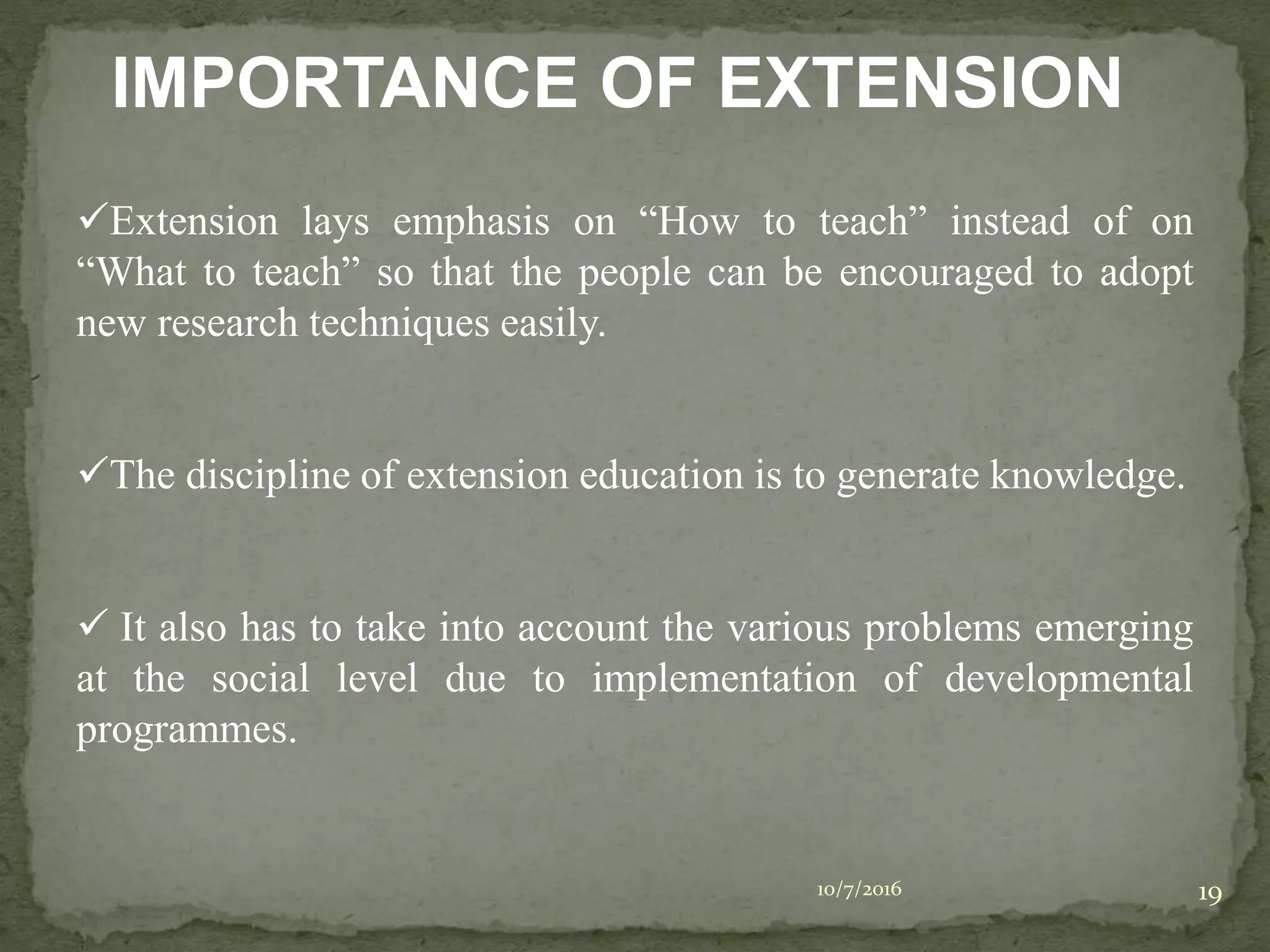 Extension education | PPTX
