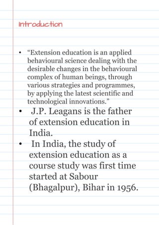 Extension education | PPTX
