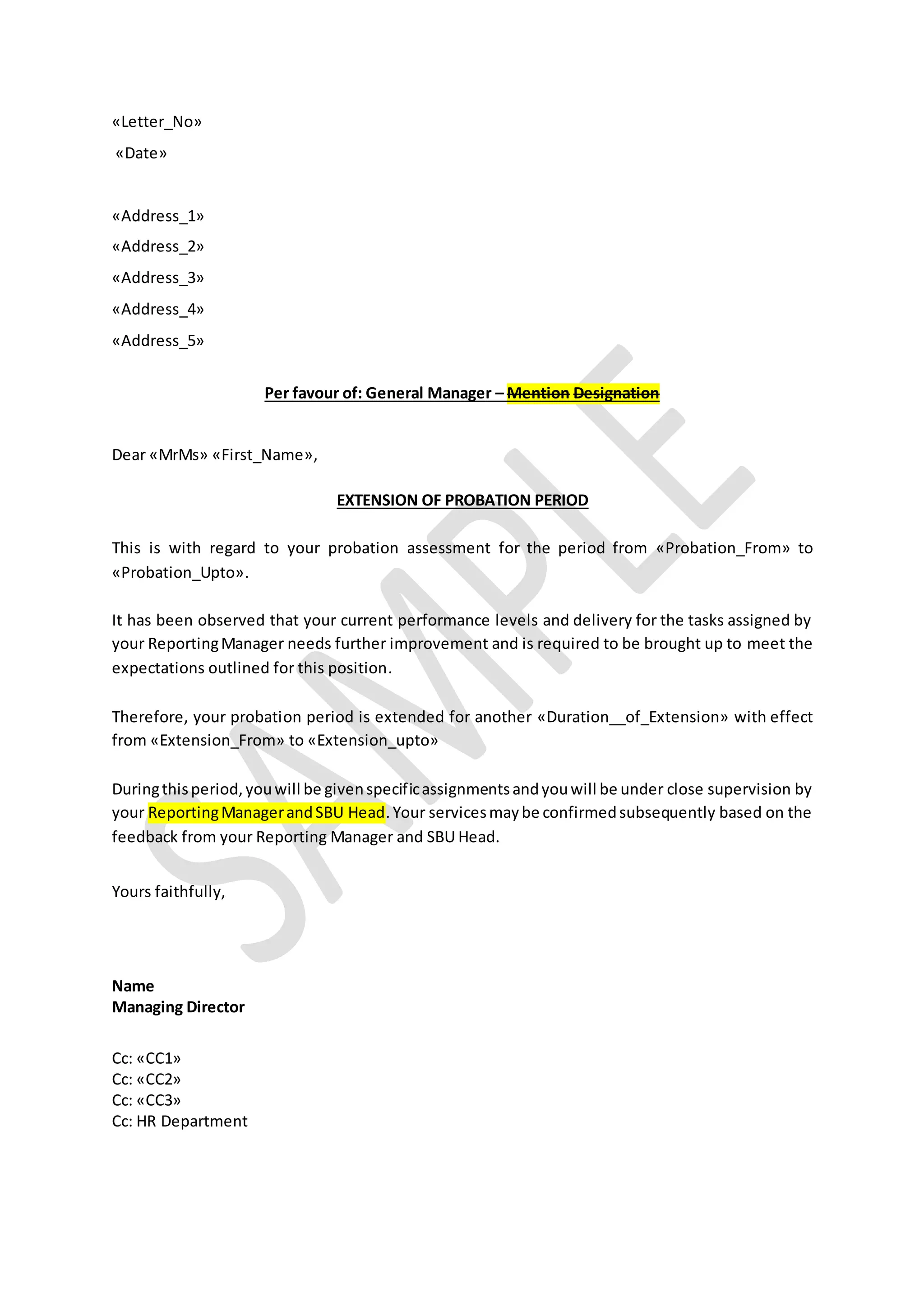 How to write Extension letter for company employee | DOCX