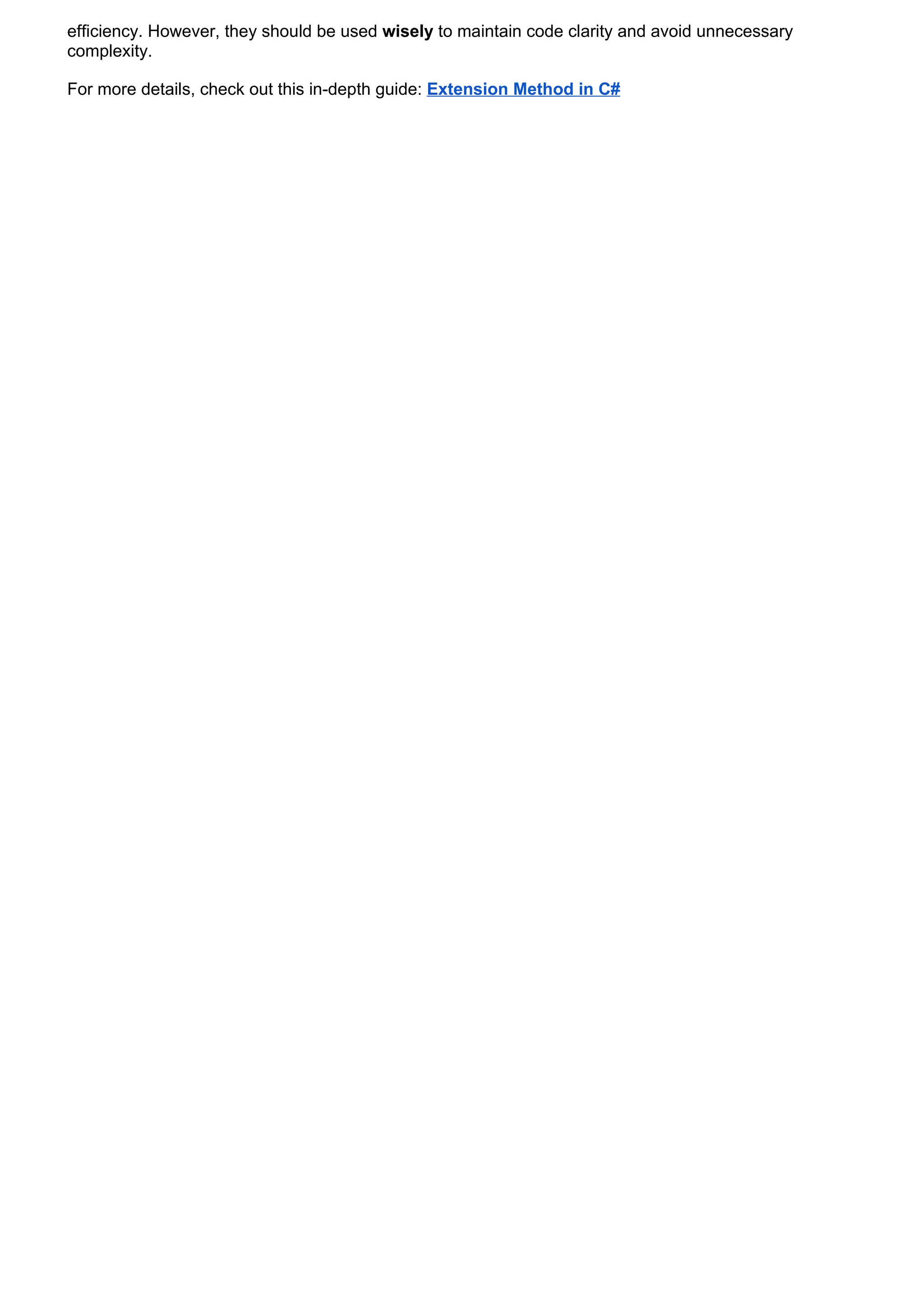 Extension Methods in C#, Extension Methods in C# | DOCX