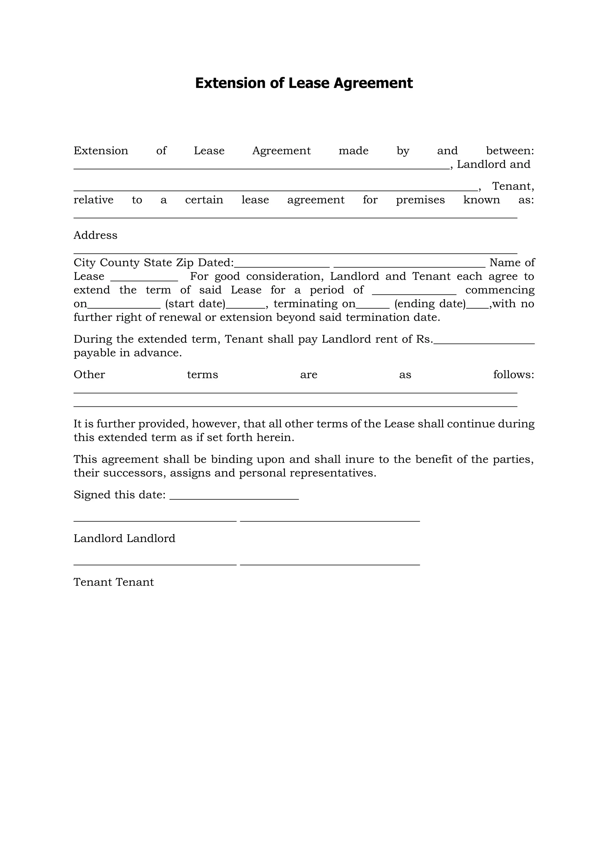 The Mian Extende Lease