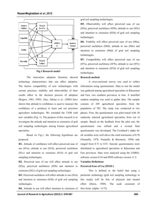 Extension of grid soil sampling technology; application of extended Technology Acceptance Model ...