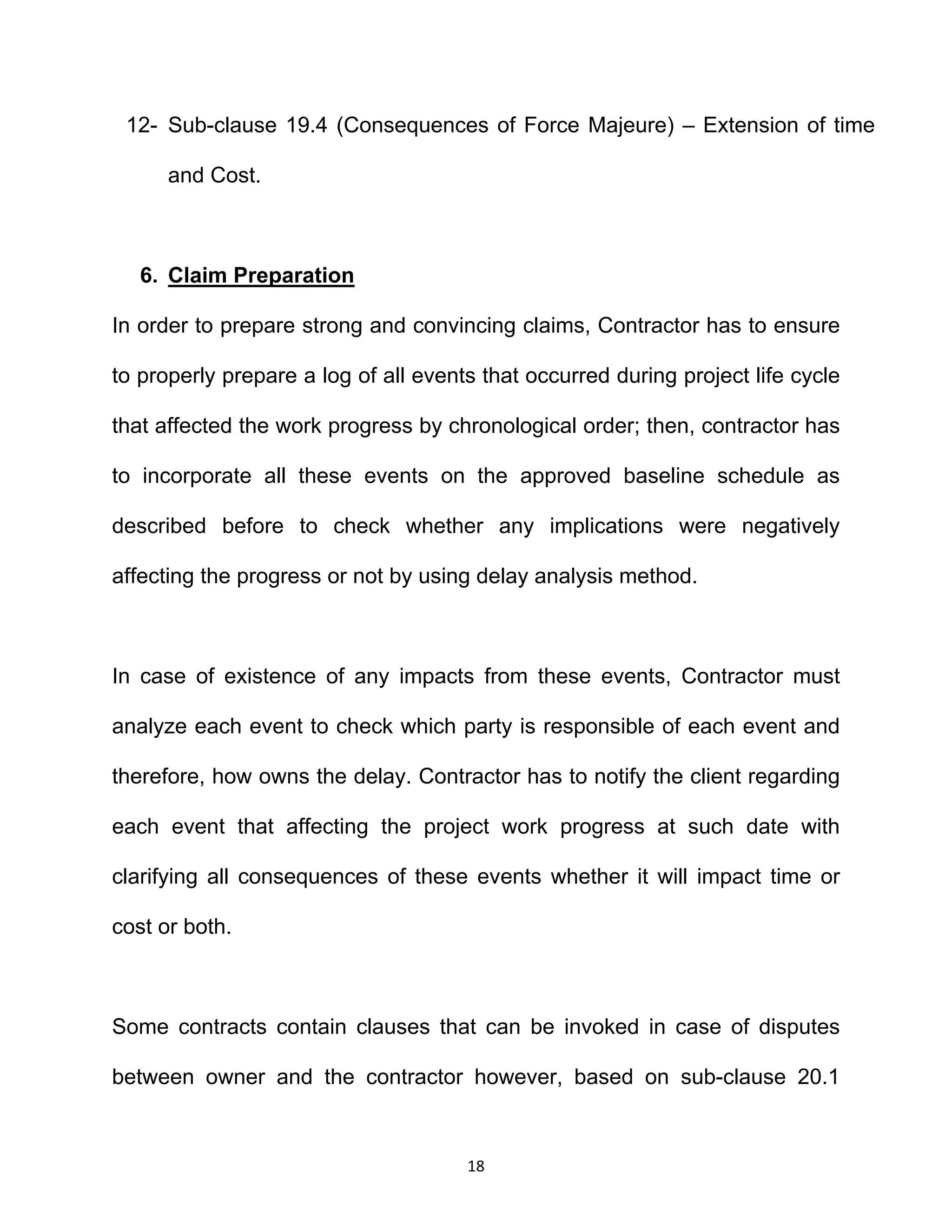 EXTENSION OF TIME CLAIMS IN OIL AND GAS CONSTRUCTION PROJECTS | PDF