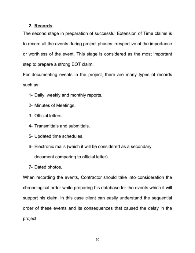 EXTENSION OF TIME CLAIMS IN OIL AND GAS CONSTRUCTION PROJECTS | PDF